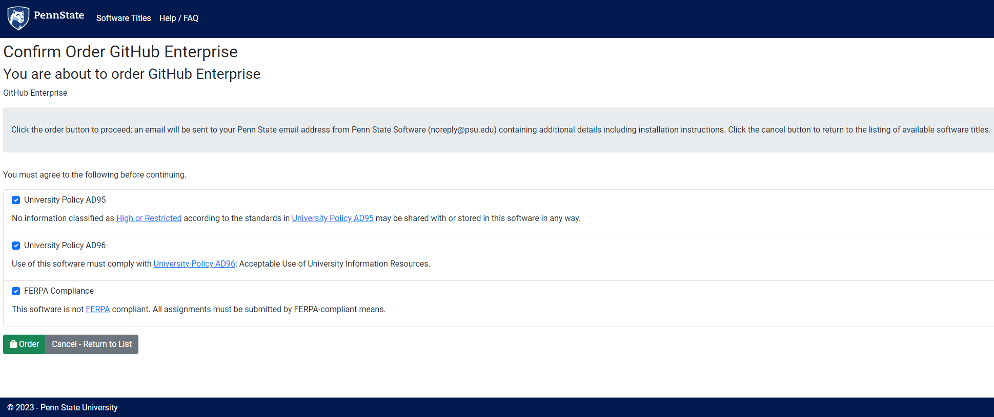 Penn State Service Management